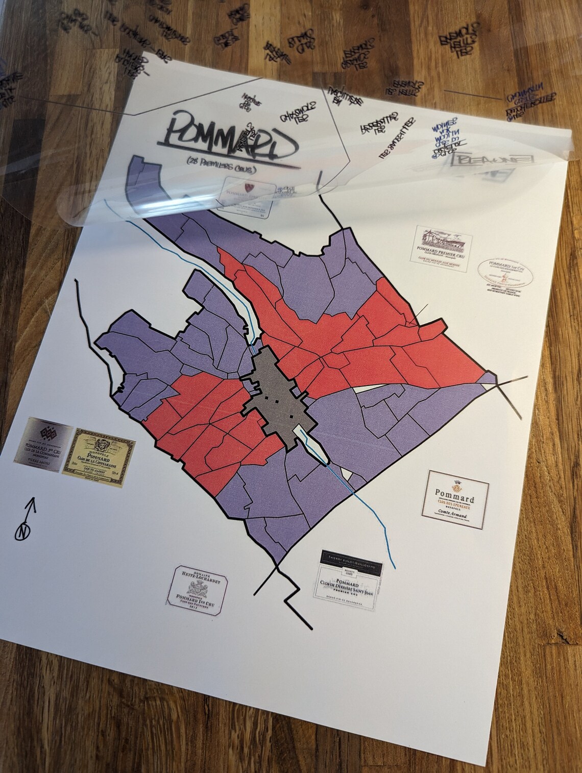 Pommard Wine Map - Etsy