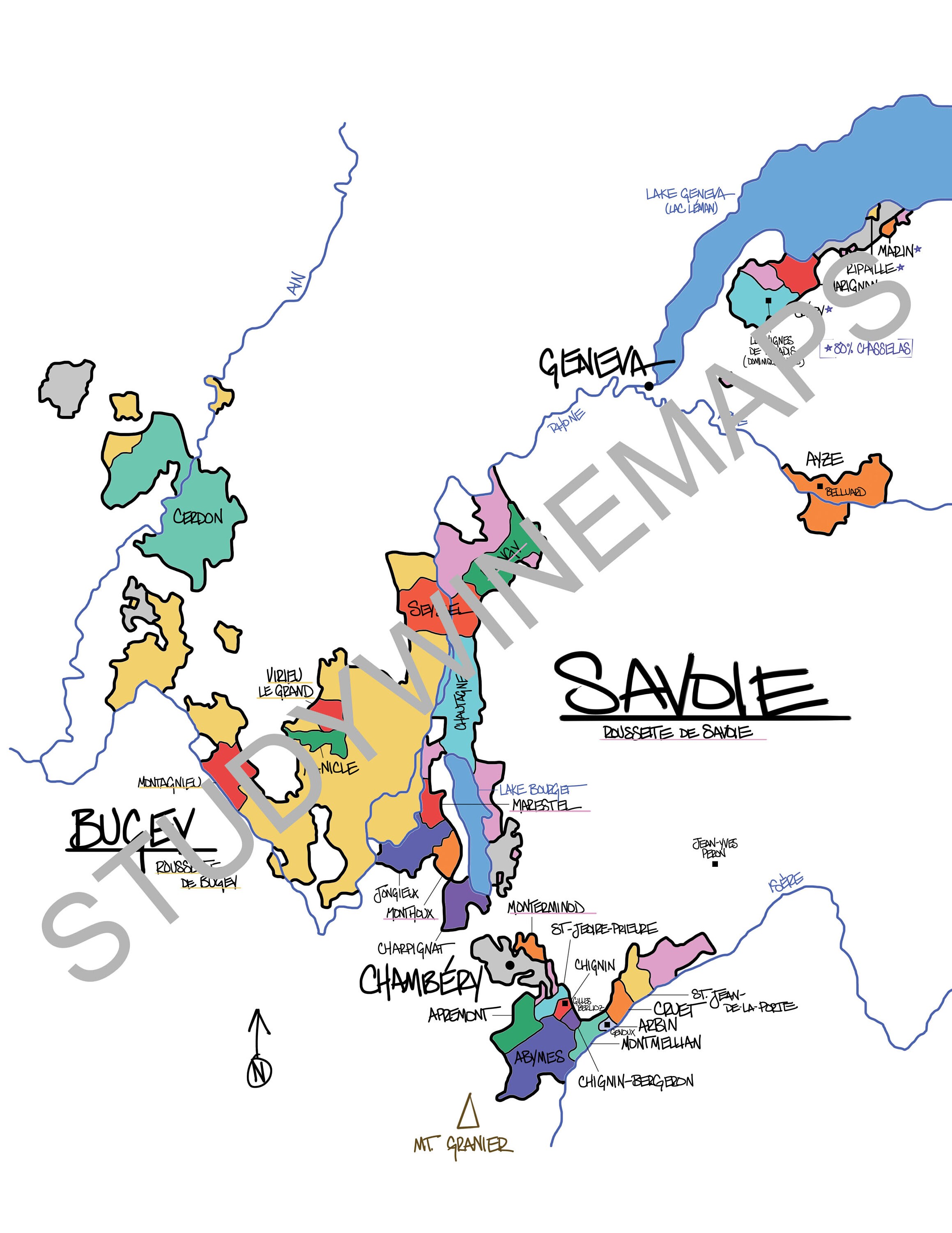 Savoie & Bugey Wine Map - Etsy