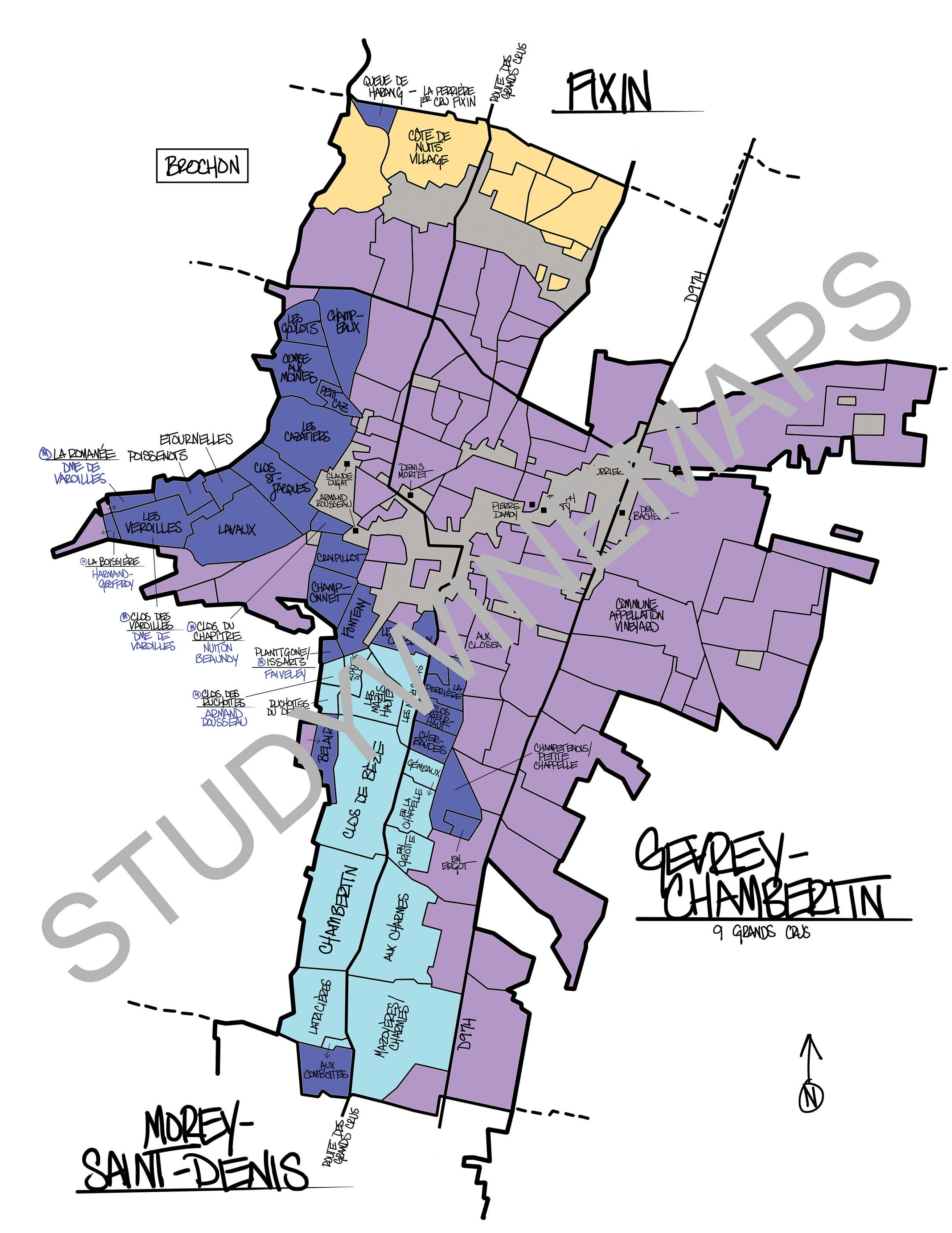 Gevrey-chambertin Wine Map - Etsy
