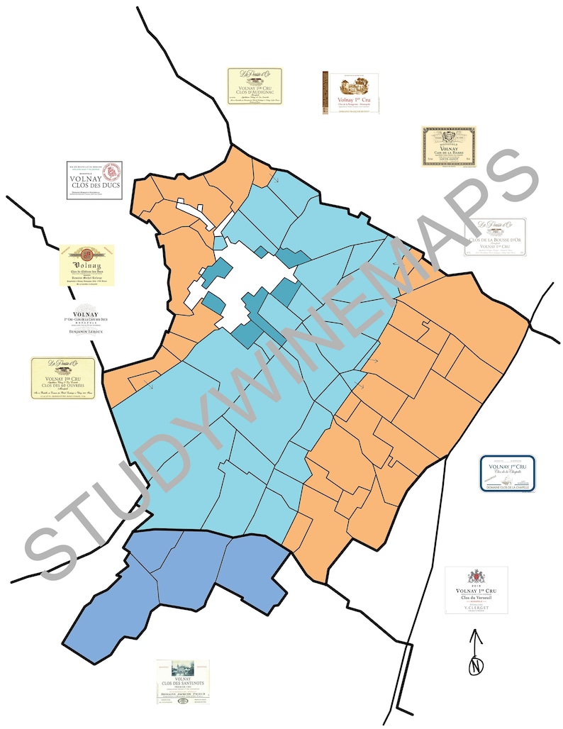 Volnay Wine Map - Etsy