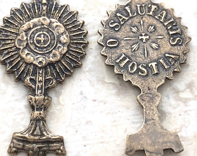 Monstrance - Eucharist - Salutaris Hostia - Bronze or Silver Medal ...