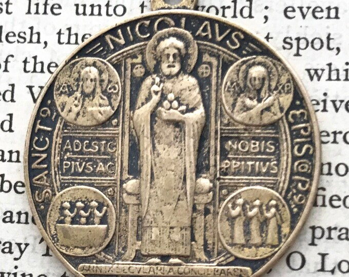 St. Nicholas MEDAL - Bronze - Saint Nicholas - St. Nick - Santa Claus ...