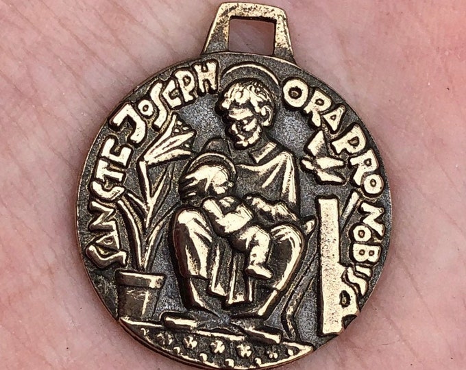 St. Joseph Medal Sterling Silver or Bronze Vintage Reproduction St ...