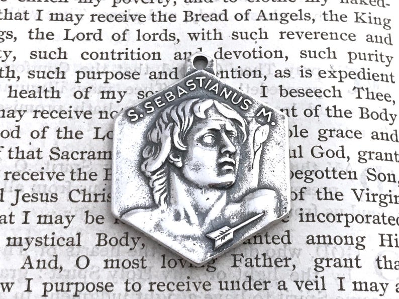 St. Sebastian Medal Bronze Medal Patron of Athletes | Etsy