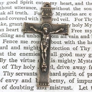 Crucifix - 1 7/8" - Bronze or Sterling Silver - Vintage Replica - Made ...