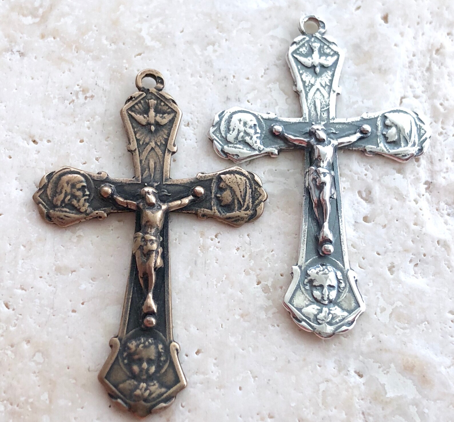 New Small Crucifix Holy Family Crucifix 1 3/8 - Etsy