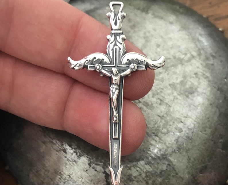St Michael's Sword Crucifix Bronze or Sterling Silver - Etsy