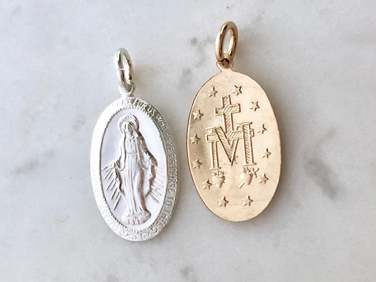 Large Miraculous Medal - Mary Medal - Gold Filled, Rose Gold Filled ...
