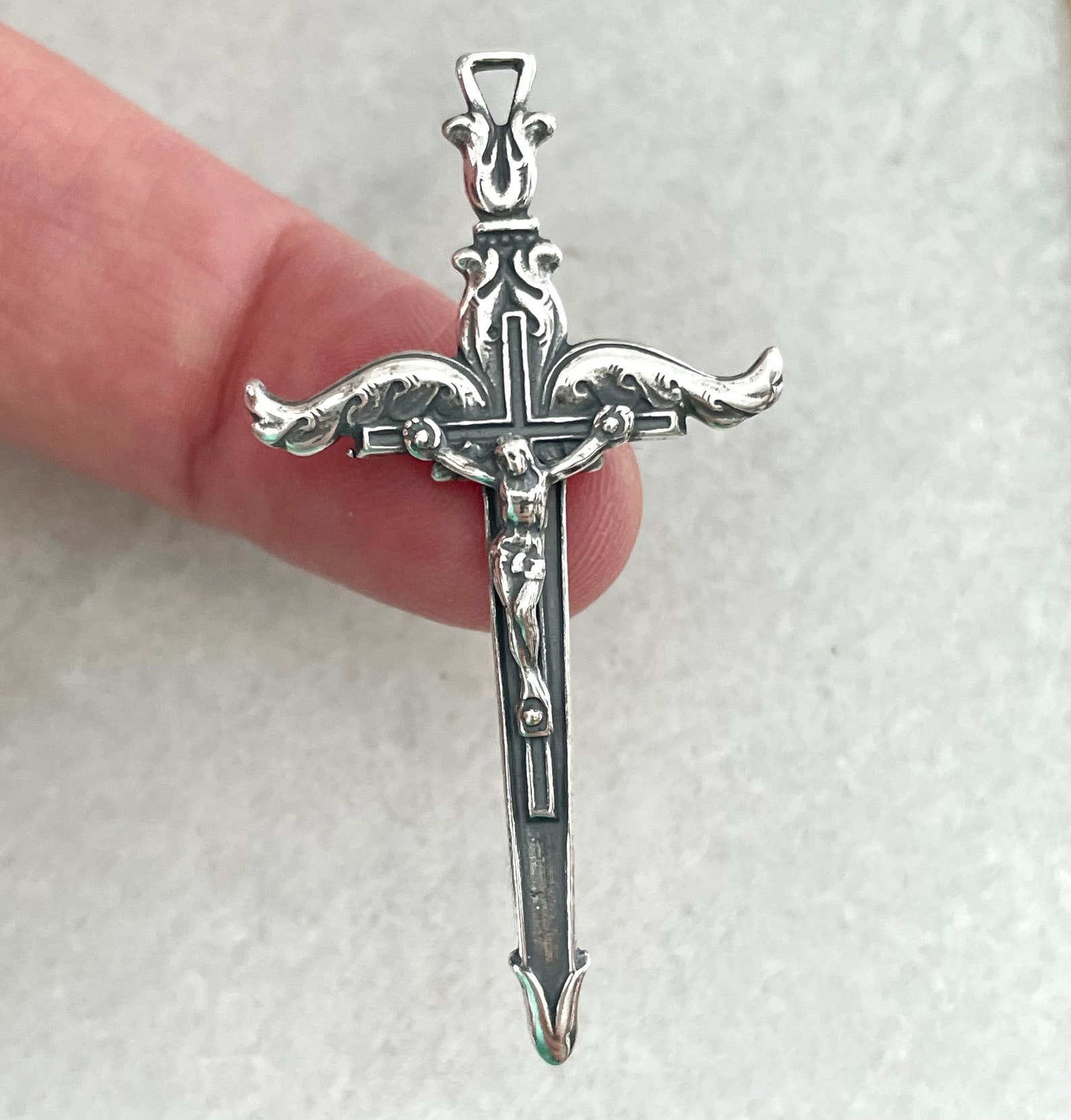 St Michael's Sword - Crucifix - Bronze or Sterling Silver - 2" - Bronze ...
