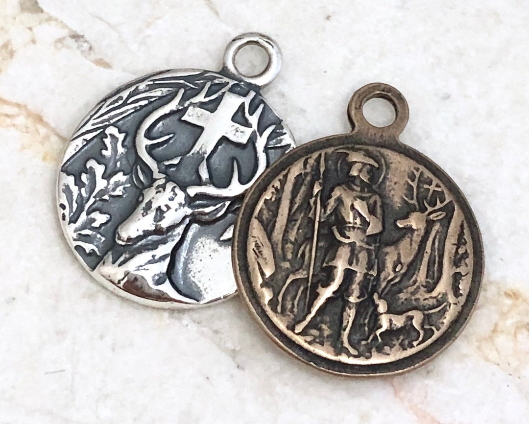 St. Hubert Religious Medal - Bronze or Sterling Silver - Reproduction ...