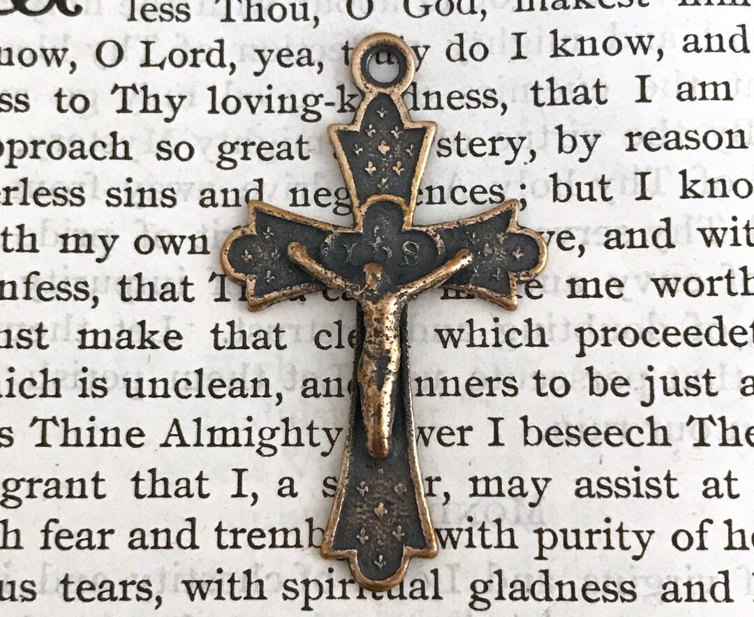 Fleur De Lis Crucifix - IHS Crucifix - Bronze or Sterling Silver ...