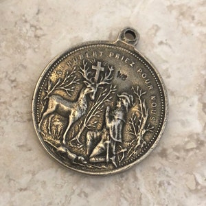 St. Hubert - St Anthony - Large Religious Medal - Bronze or Sterling ...