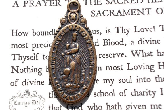Our Lady of Victory Medal 1 1/2 Bronze or Sterling | Etsy