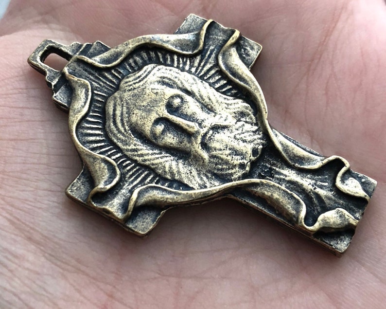 Face of Christ Holy Face of Jesus Crucifix Bronze | Etsy