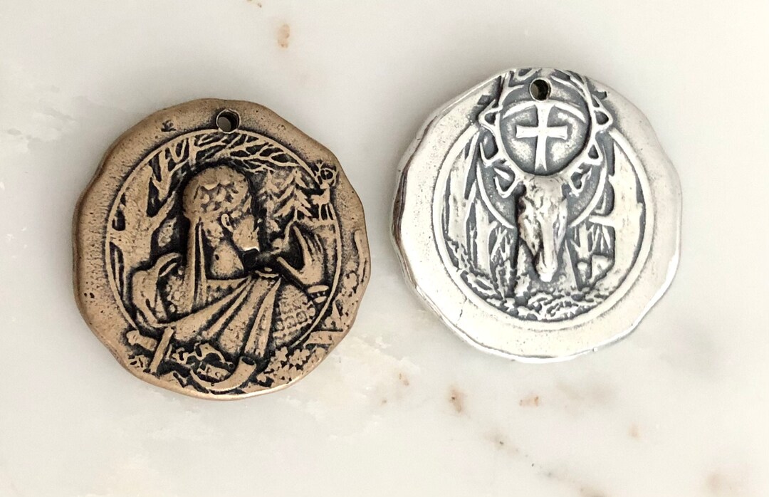 St. Hubert Religious Medal - Large - Bronze or Sterling Silver ...