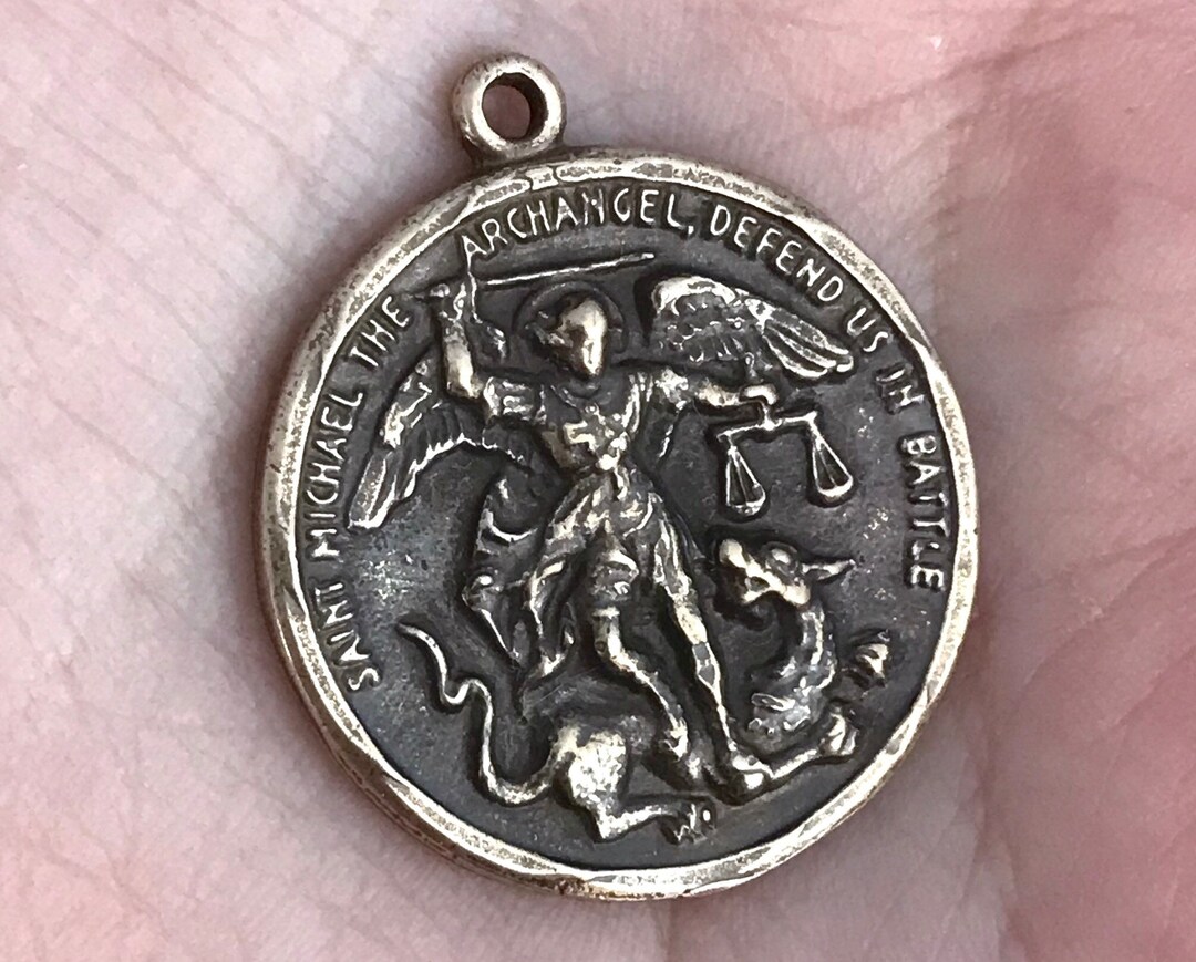 St. Michael the Archangel Medal - Bronze or Sterling Silver - Religious ...