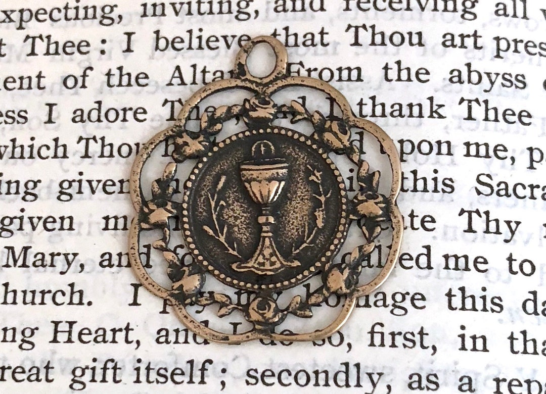 First Communion - Bronze or Sterling Silver - Holy Eucharist Medal ...