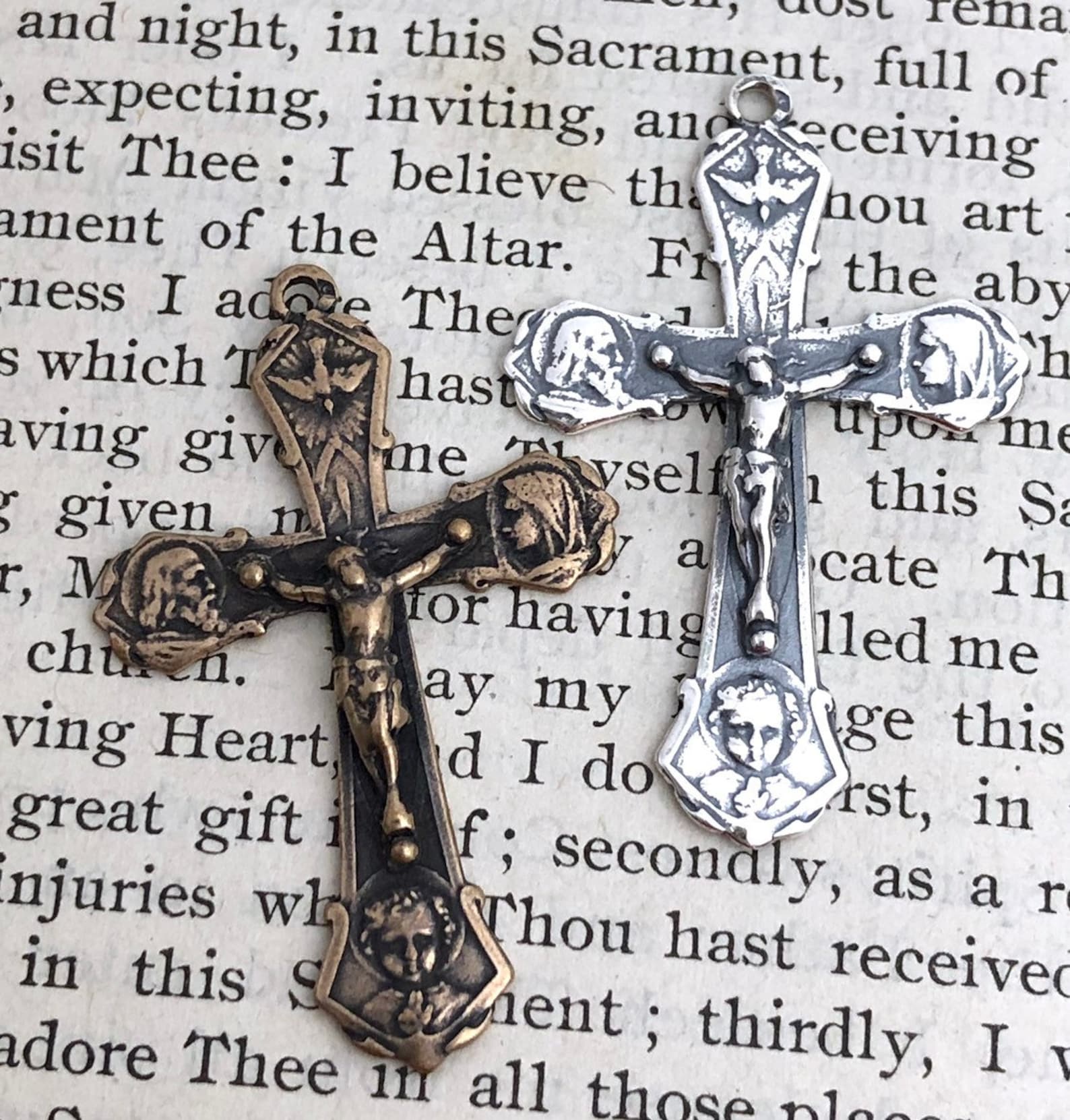 New Small Crucifix Holy Family Crucifix 1 3/8 - Etsy