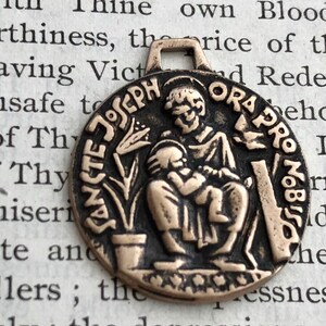 St. Joseph Medal - Sterling Silver or Bronze - Vintage Reproduction ...