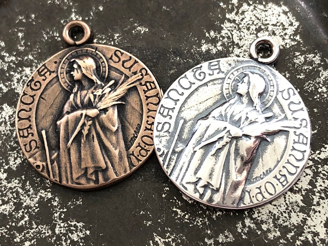 St Susanna Medal - 3/4" - Bronze or Sterling Silver - Bronze Religious ...