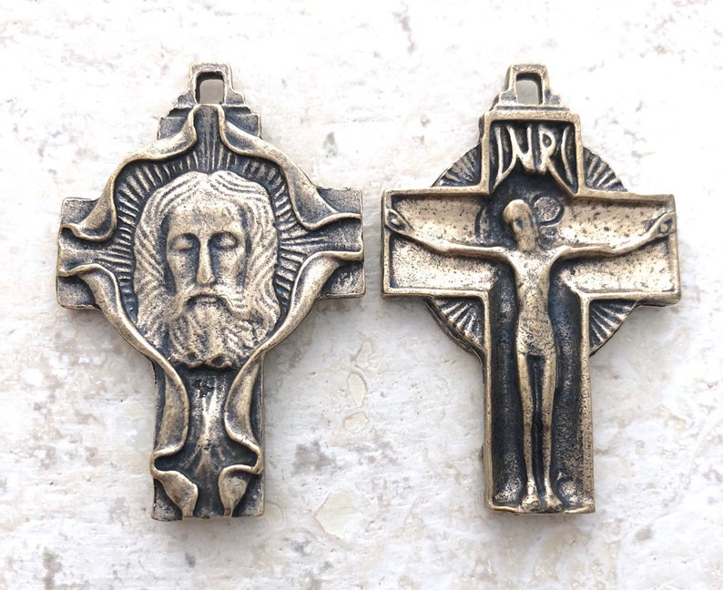 Face of Christ Holy Face of Jesus Crucifix Bronze | Etsy