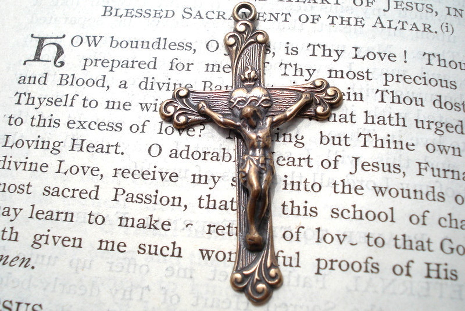 Crucifix - Sacred Heart of Jesus - 1 1/2" - Bronze or Sterling Silver ...