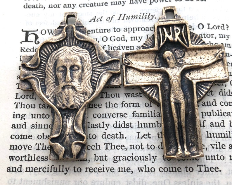 Face of Christ Holy Face of Jesus Crucifix Bronze | Etsy