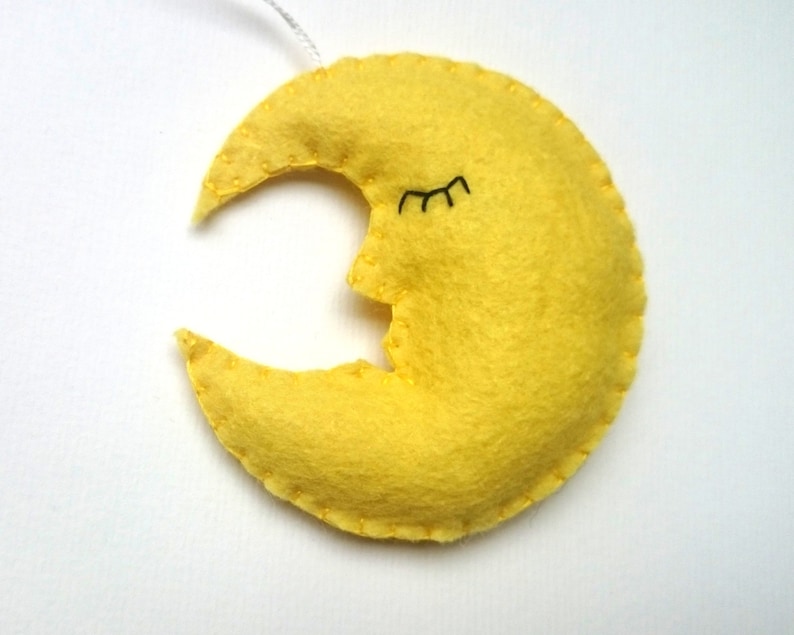 Felt moon ornament home decoration for kids room Housewarming | Etsy
