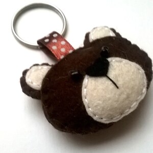 Felt Bear Keychain - Key Holder - Felt Animals - Etsy