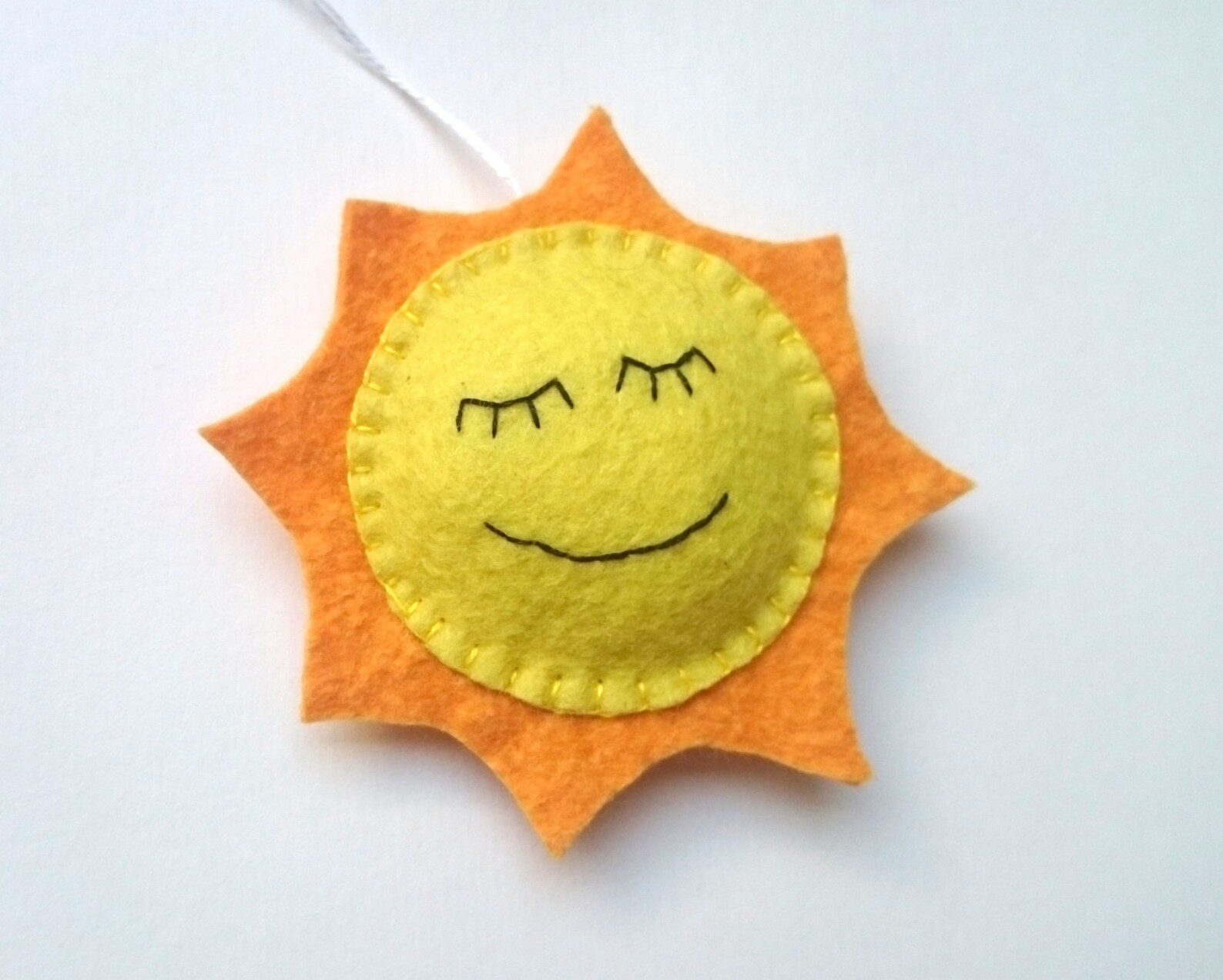 Felt Sun Ornament: Smiling Weather Decor, Baby Room Accessory - Etsy