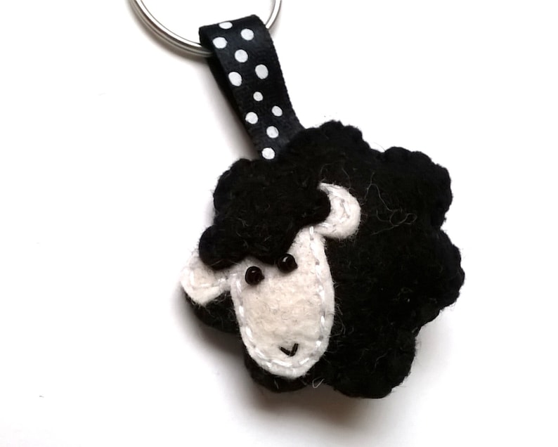 Felt Sheep Keychain Black Sheep Lamb Felt Accessories - Etsy