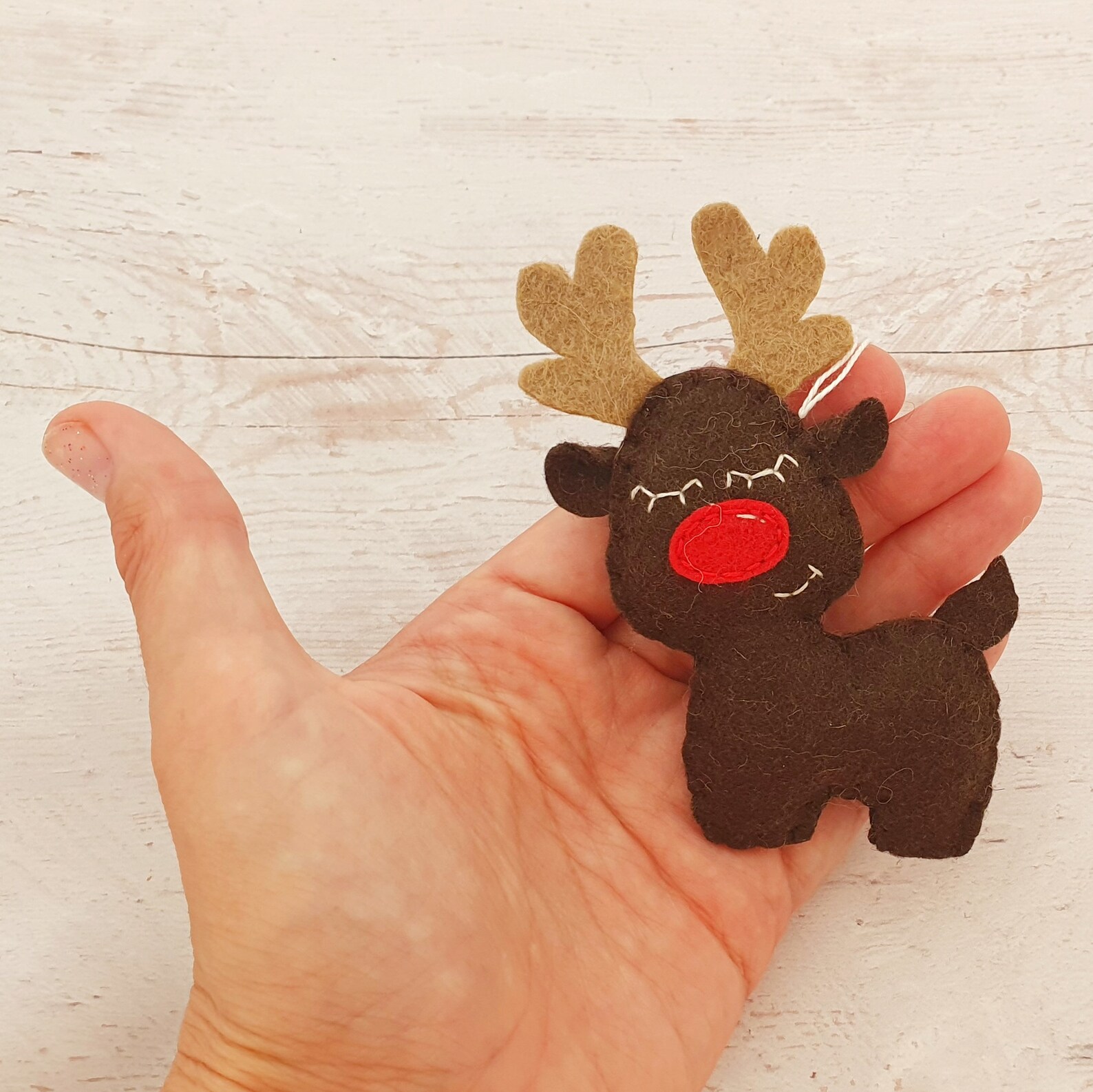 The Red Nosed Reindeer Ornament - Christmas Decor - Felt Home ...