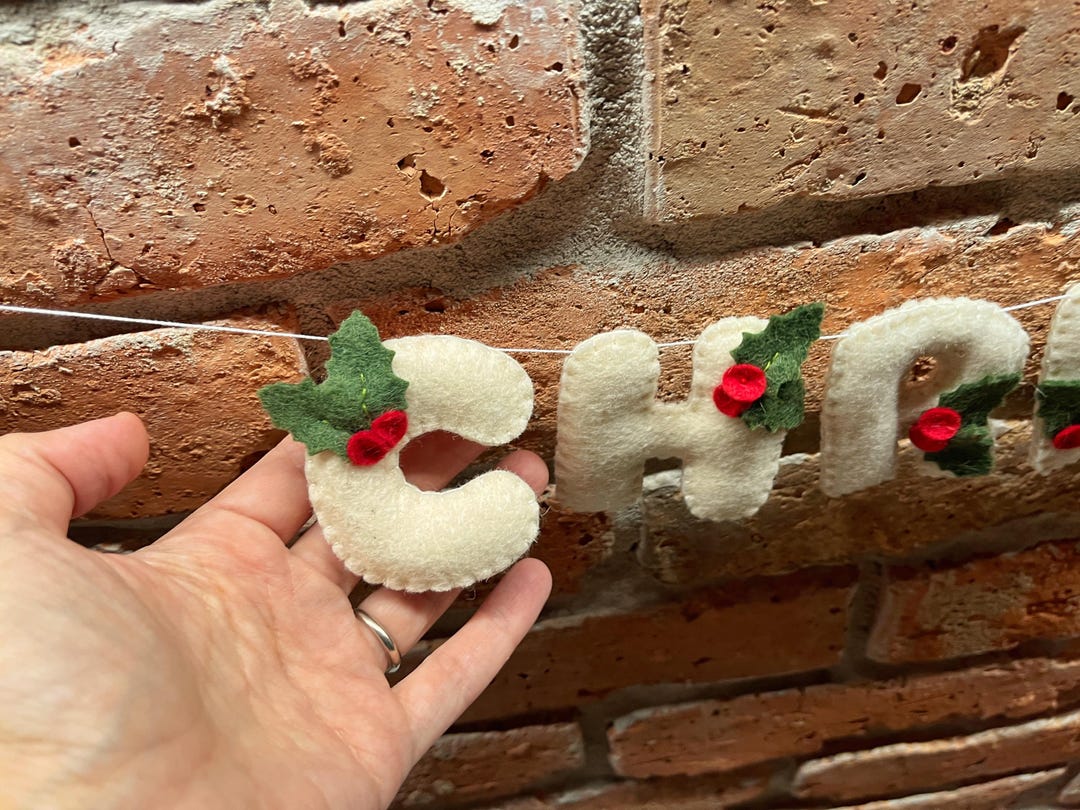 Personalized Felt Holly Berry Letter Ornament – Custom Initial ...