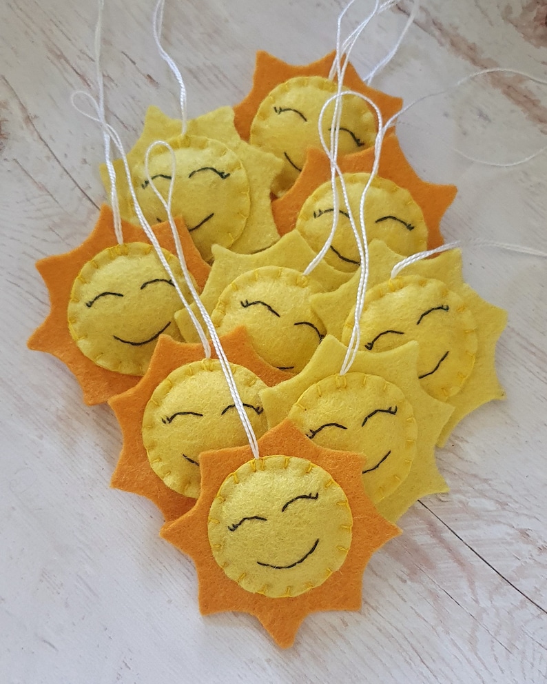 Mini Sun Ornament, Wool Felt Sun Home Decoration - Etsy