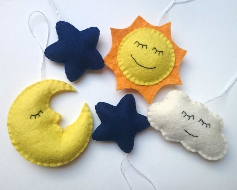 Felt moon ornament home decoration for kids room Housewarming | Etsy