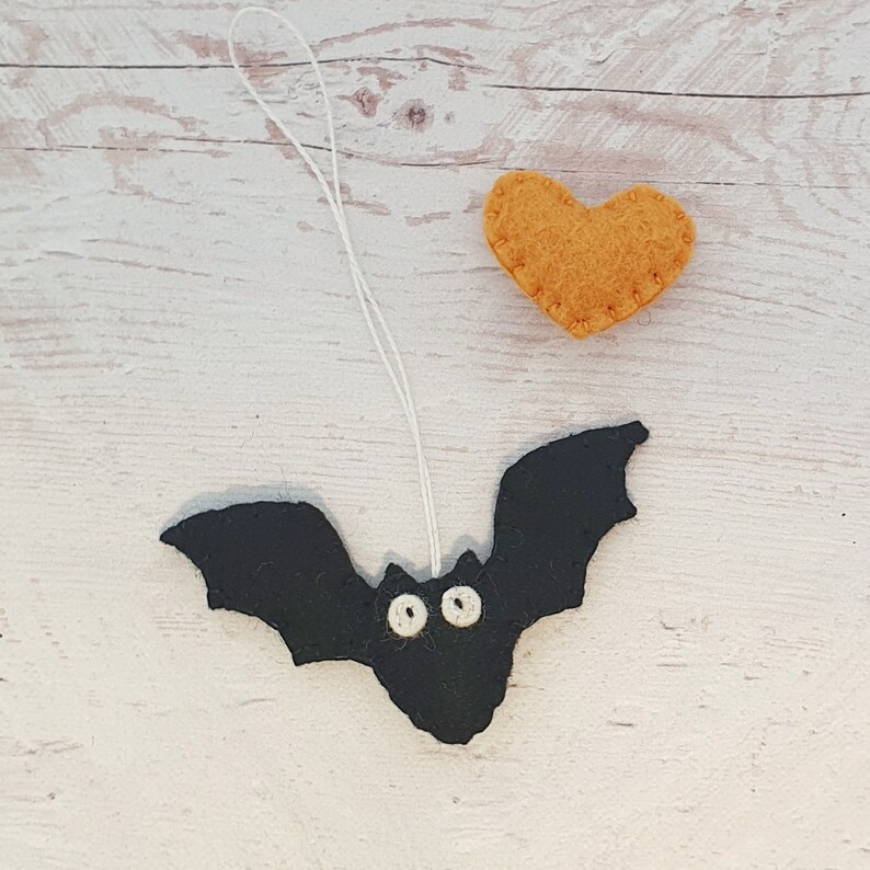 Mini BAT Ornament SET OF 5 - Halloween Decor - Handmande Felt Ornaments ...