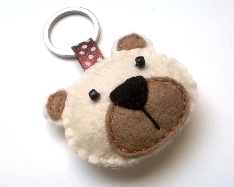 Felt Bear Keychain - Key Holder - Felt Animals - Etsy