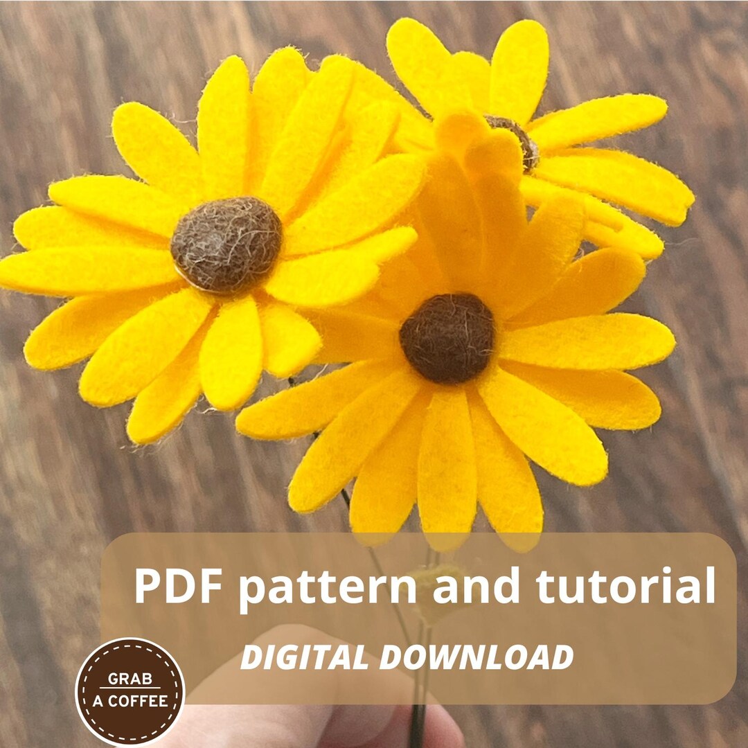 Felt Black-eyed Susan Tutorial: No-sew Flower DIY PDF Pattern - Etsy