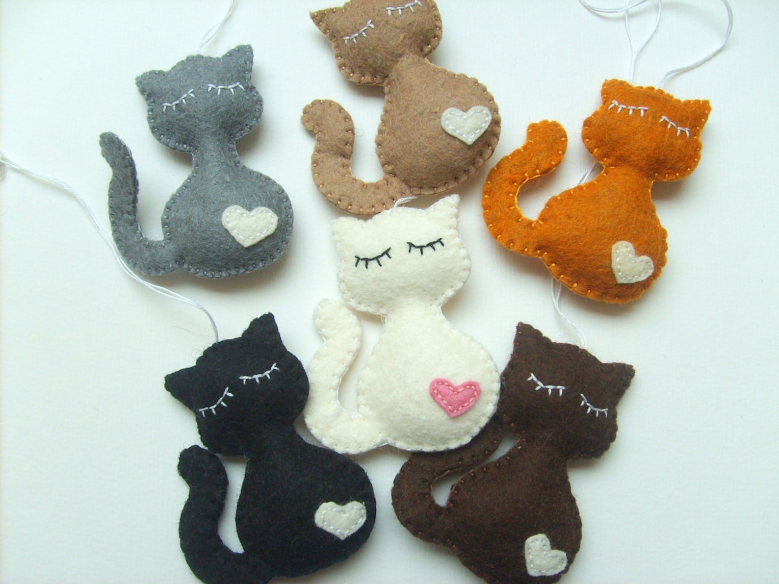 Felt Cat Keychain Black Cat Felt Accessories Baby Shower | Etsy Canada
