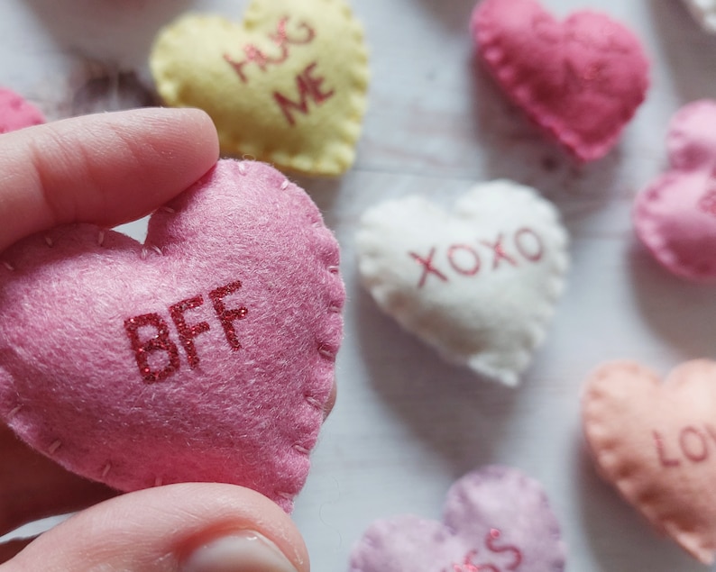 Conversation Hearts Felt Valentine's Day Decor - Etsy