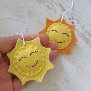 Mini Sun Ornament, Wool Felt Sun Home Decoration - Etsy