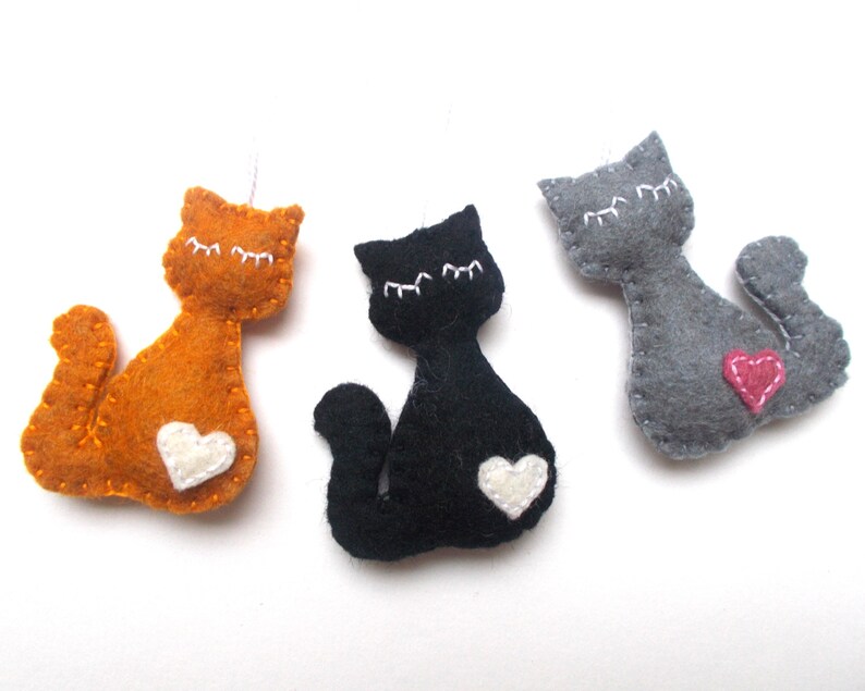 MINI Felt Cat Ornament Gift Idea for Cat Lovers Small - Etsy