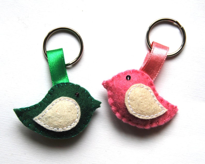 Felt Bird Keychain Handmande Felt Animals Key Holder - Etsy
