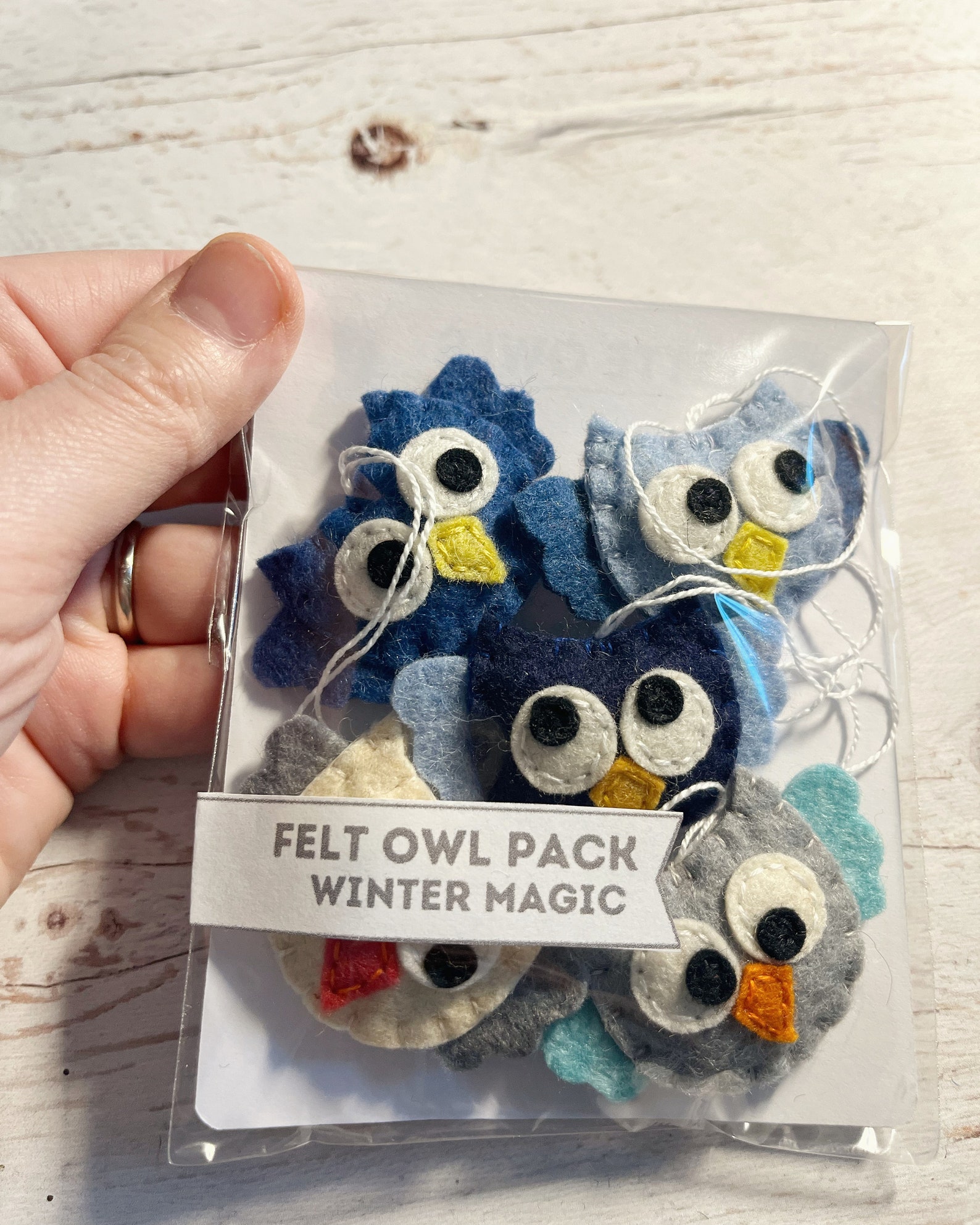 Owl Variety Pack - Set of 5 Felt Owls With a Poem Card - Pocket Hugs - Etsy
