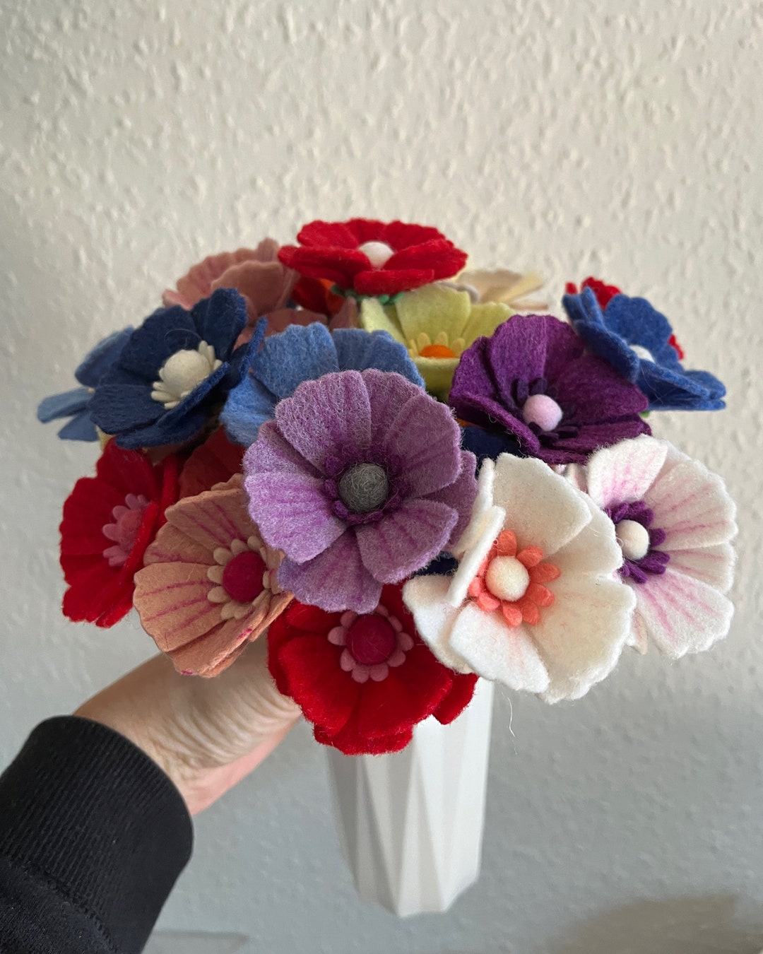 Felt Cosmos Flower Stem - Set of 5 - Choose Your Color Pack - Etsy