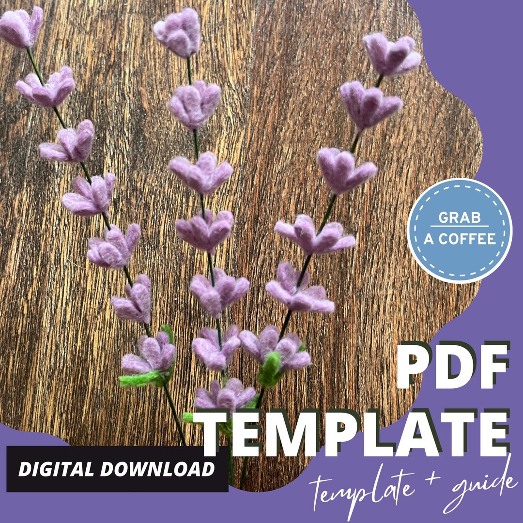 DIY Felt Lavender Stem Tutorial - Step-by-step PDF Pattern for Handmade ...