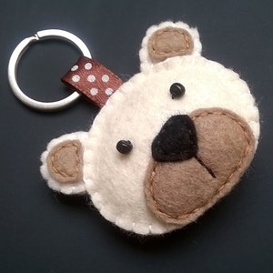 Felt Bear Keychain - Key Holder - Felt Animals - Etsy