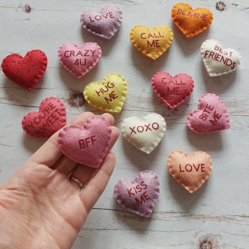Conversation Hearts Felt Valentines Day Decor Etsy