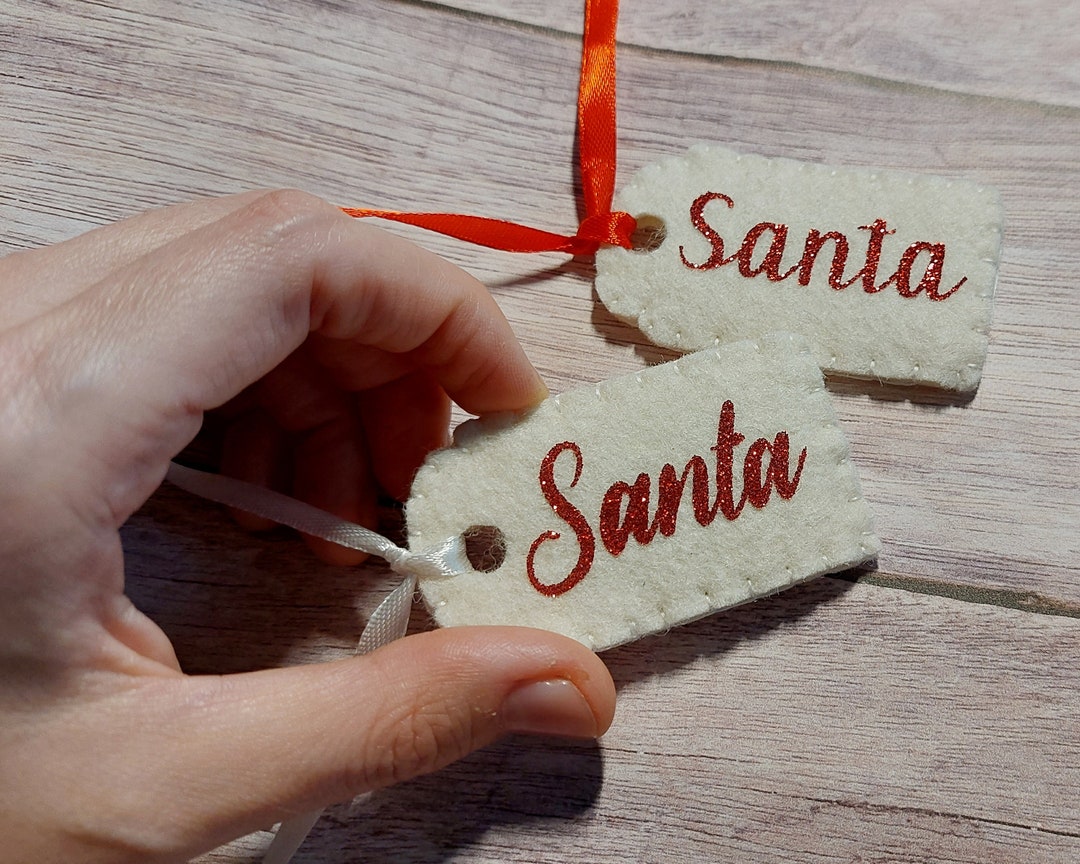 Personalized Christmas Tags - Felt Gift Tag - Xmas Stocking Tags - Etsy