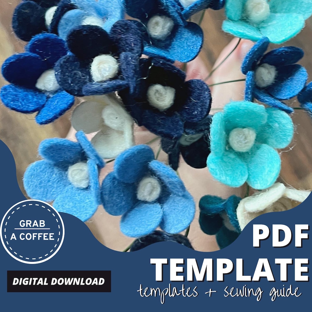 Super Simple Felt Flower Template, Digital Download, PDF Pattern and ...